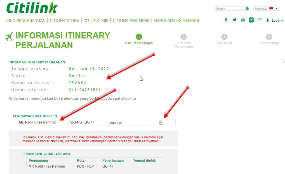 Web Check In Citilink Online Sebuah Panduan - Infojalanjalan